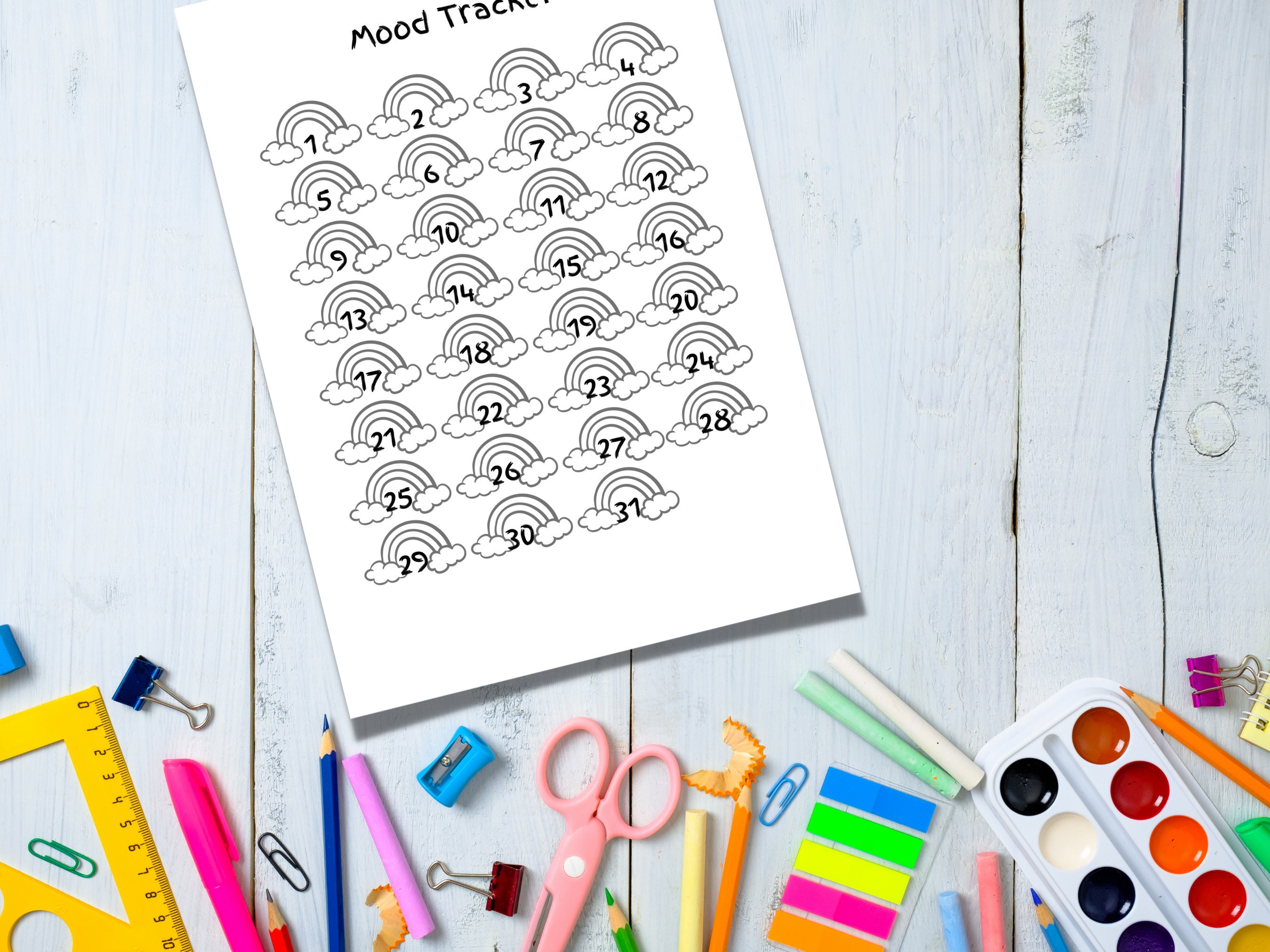 Mood Tracker for Kids Printable Monthly Mood Tracker Mood Chart Journal ...