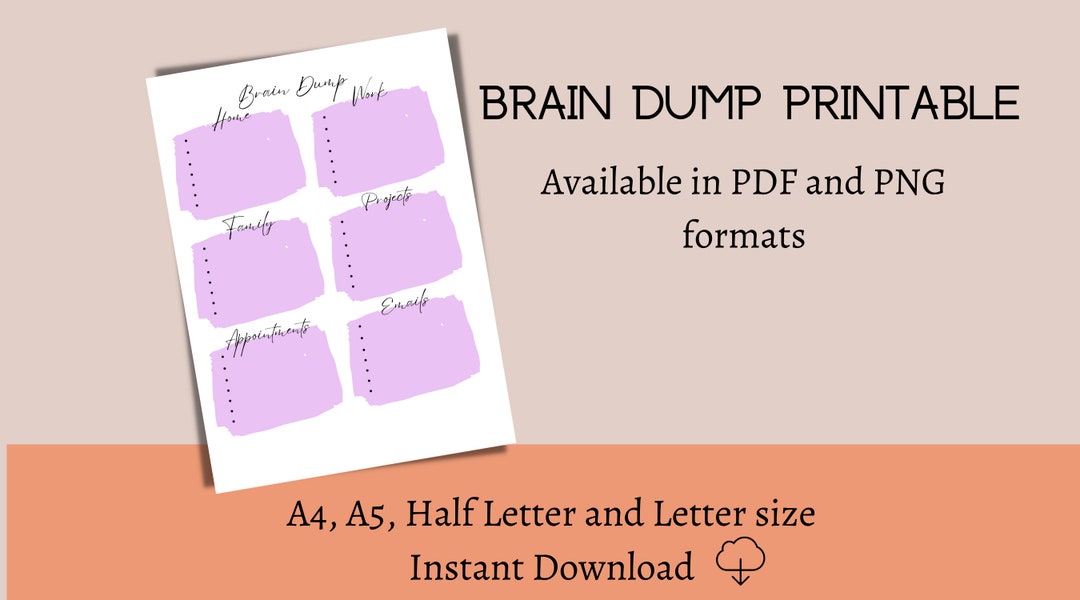 Brain Dump Printable - Template - Thought Organizer - to Do List - ADHD ...