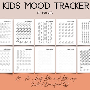Kids Mood Tracker Printable Bundle Monthly Mood Tracker Mood Chart ...