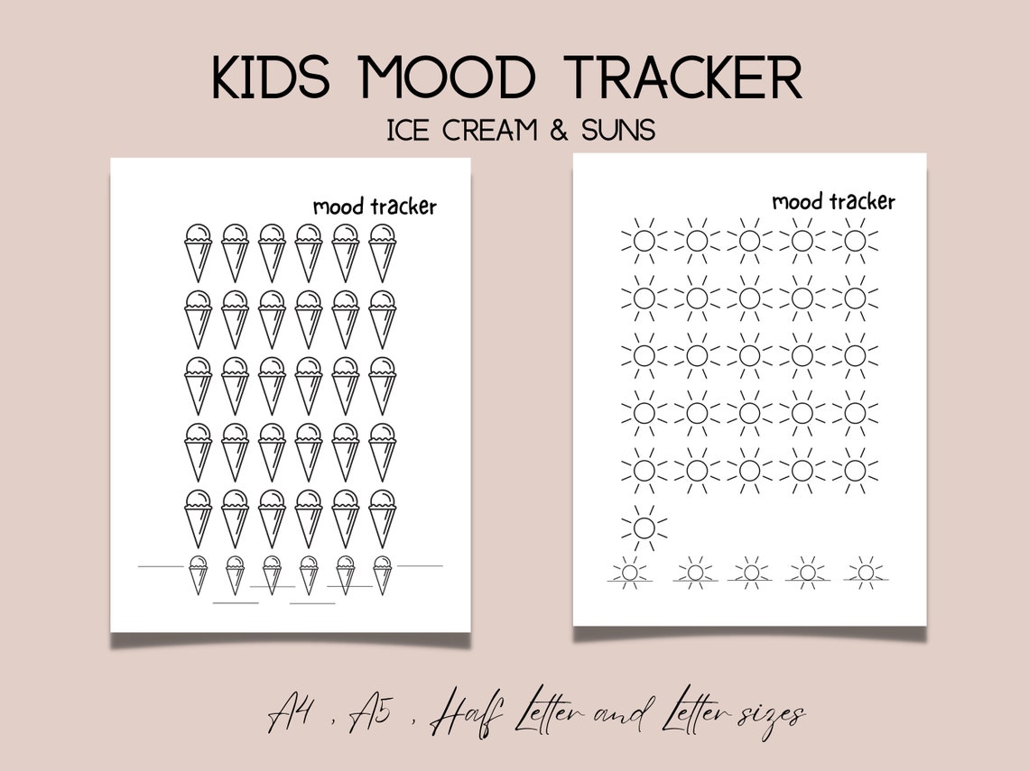 Kids Mood Tracker Printable Bundle Monthly Mood Tracker Mood Chart ...