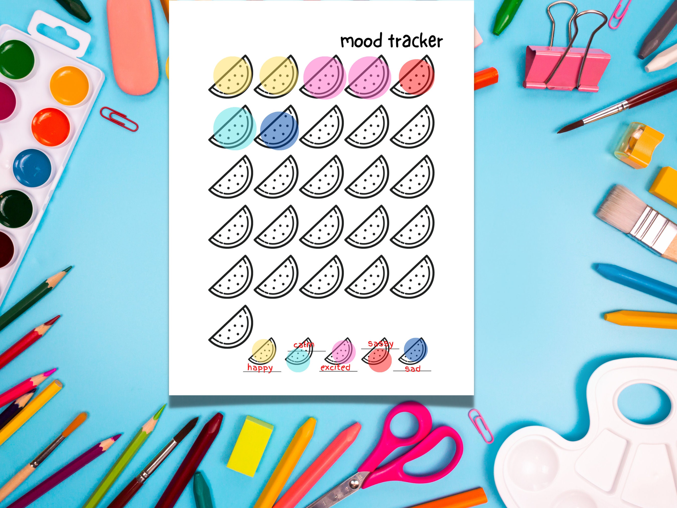 Kids Mood Tracker Printable Bundle Monthly Mood Tracker Mood Chart ...