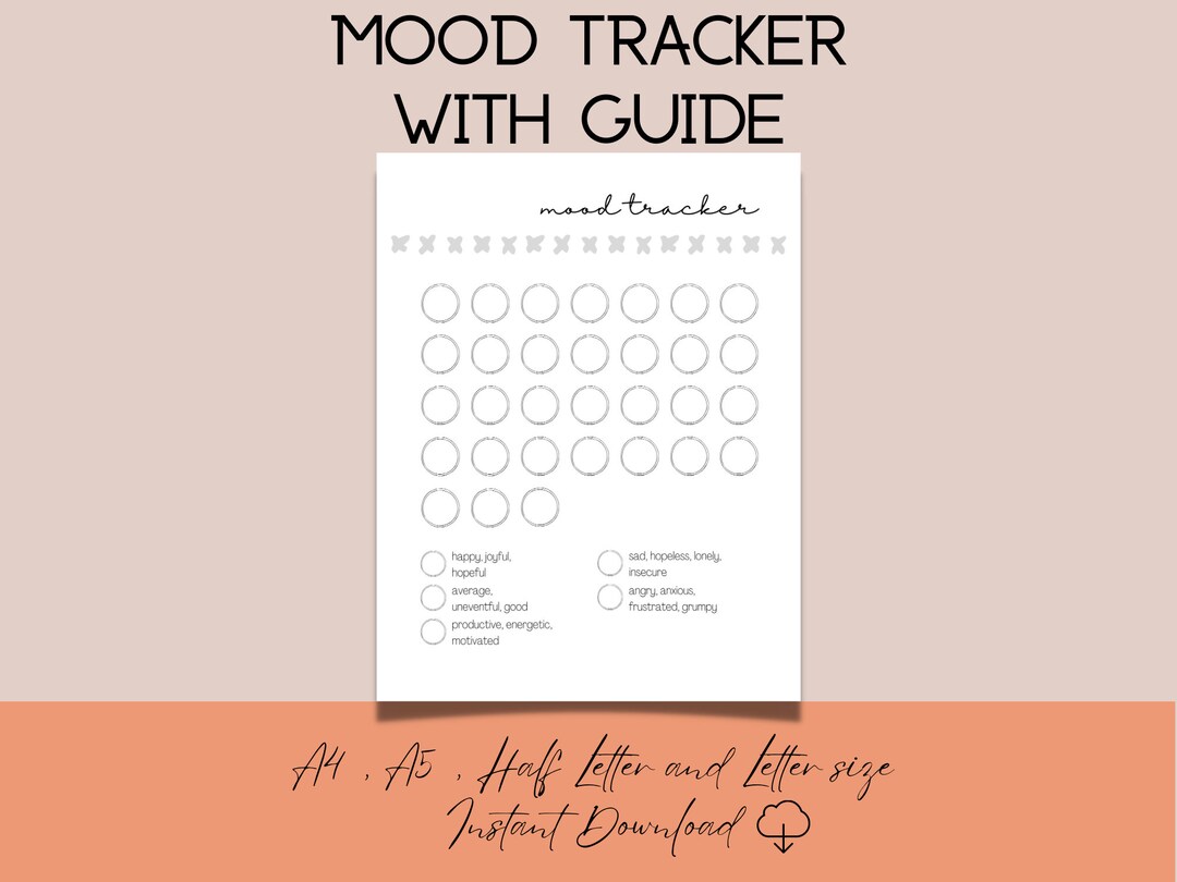 Mood Tracker Printable Monthly Mood Tracker Emotion Log Bullet Journal ...