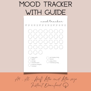 Mood Tracker Printable Monthly Mood Tracker Emotion Log Bullet Journal ...