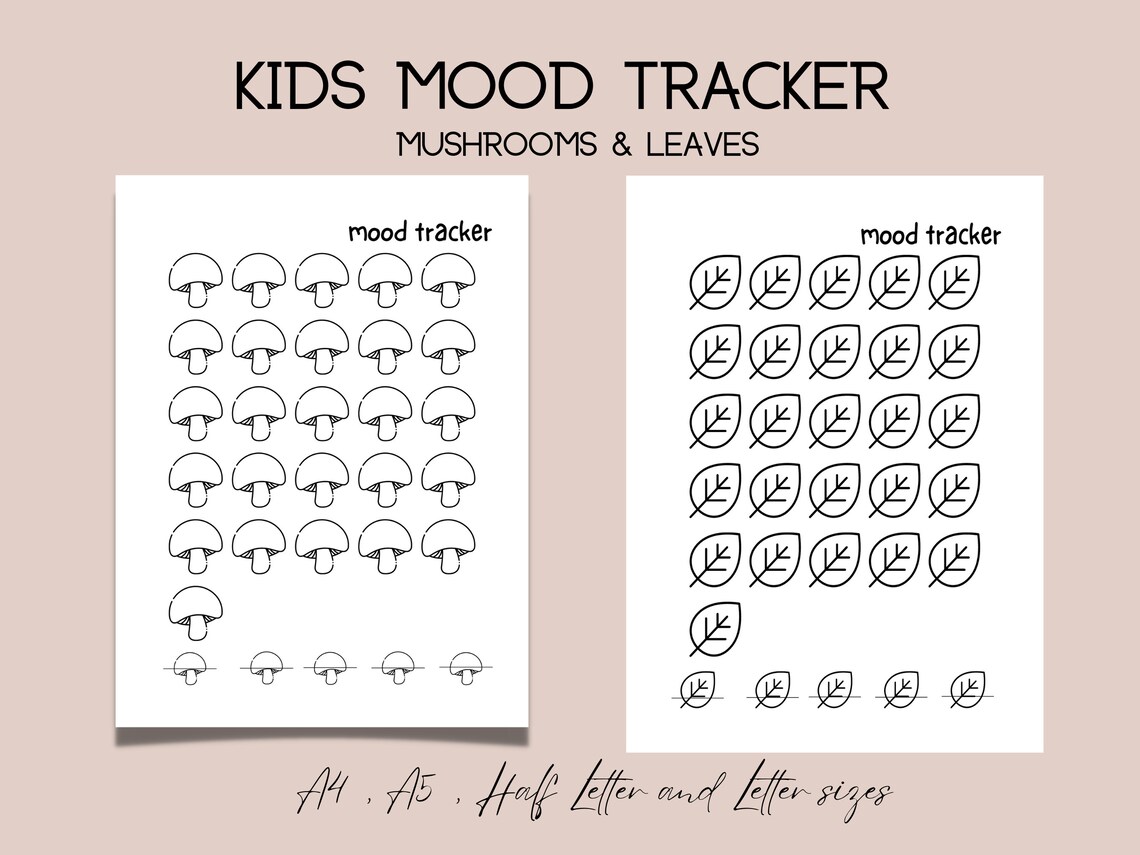 Kids Mood Tracker Printable Bundle Monthly Mood Tracker Mood Chart ...