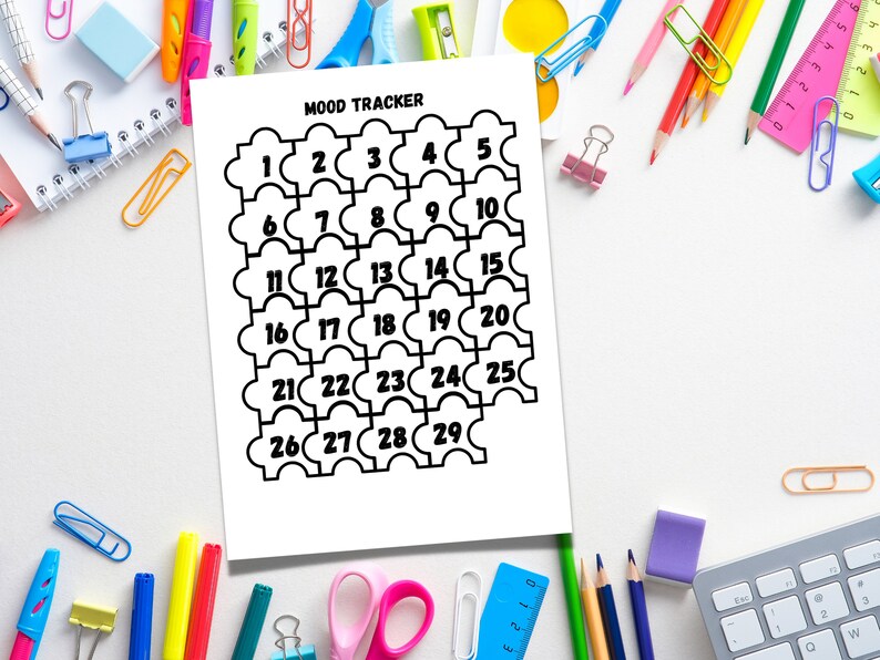 Mood Tracker Printable Monthly Mood Tracker Mood Chart - Etsy