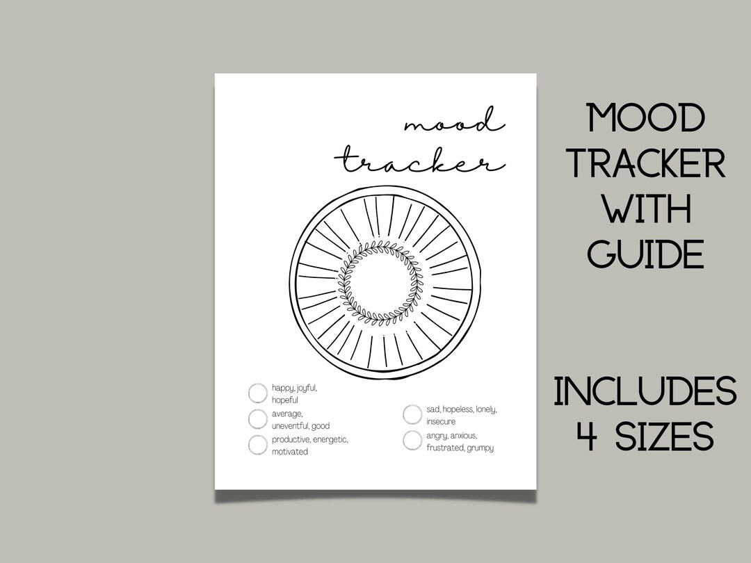 Mood Tracker Printable - Monthly Mood Tracker - Mood Chart Journal ...