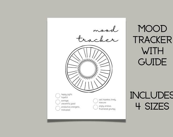 Mood Tracker Printable - Monthly Mood Tracker - Mood Chart Journal ...
