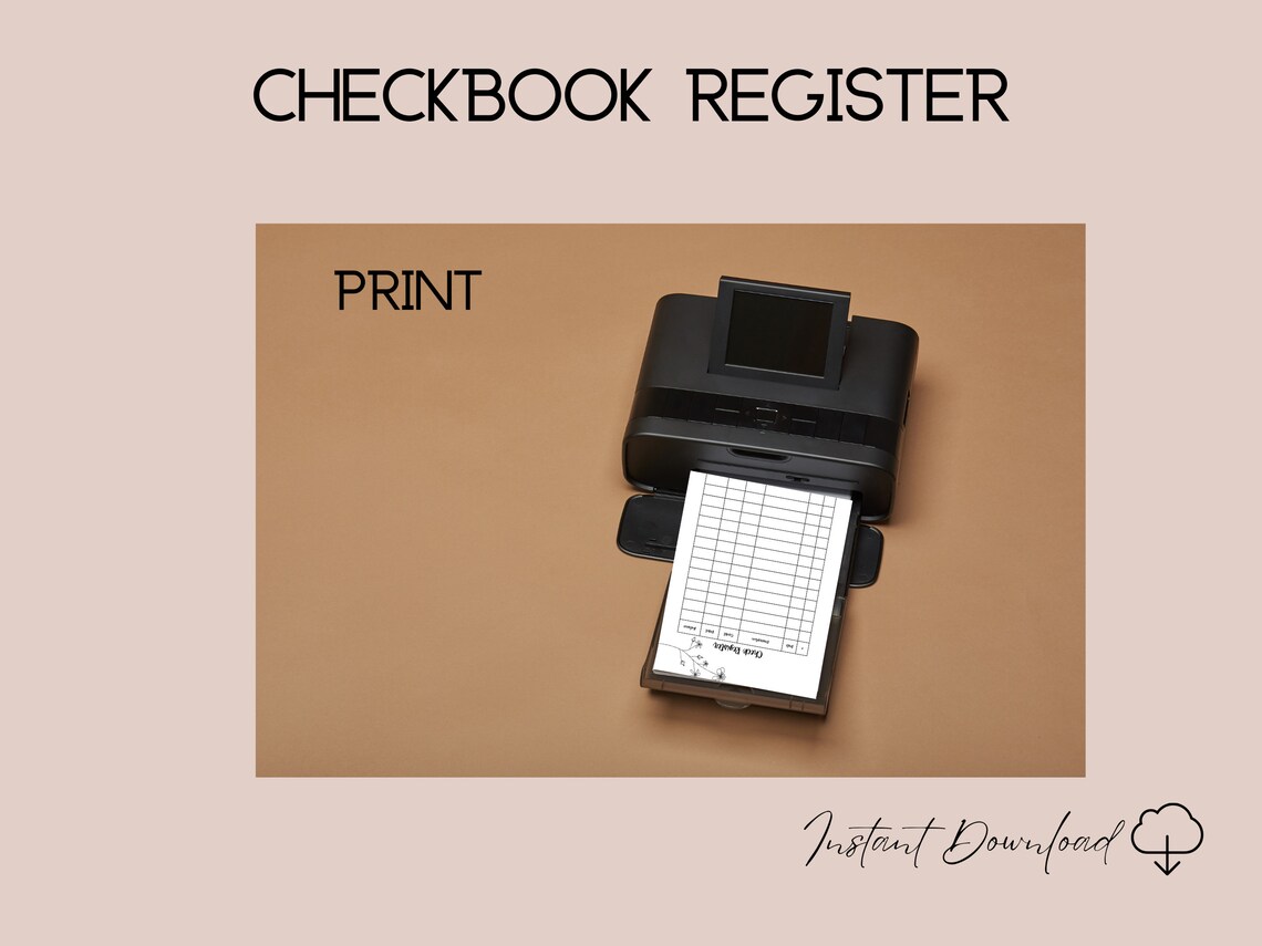 Check Register Printable Bujo Insert Productivity Planner - Etsy