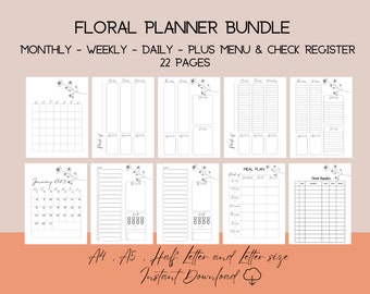 Check Register Printable Bujo Insert Productivity Planner - Etsy