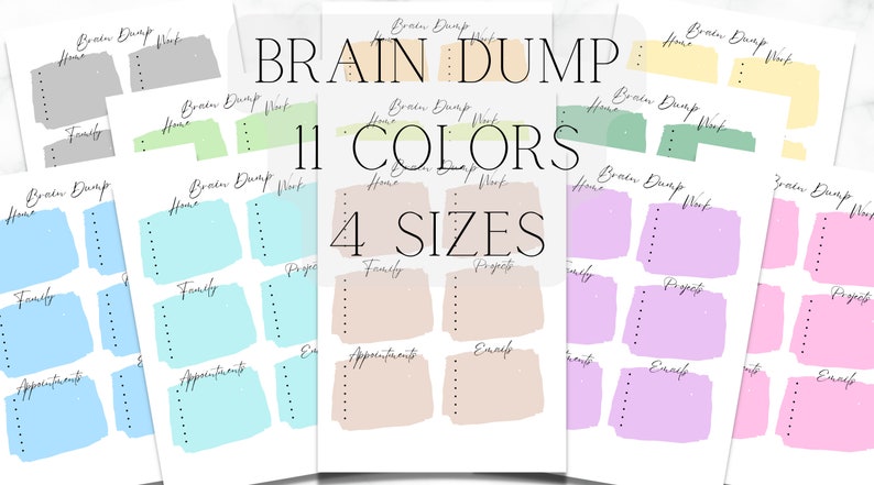 Brain Dump Printable Template Thought Organizer to Do List ADHD Brain ...