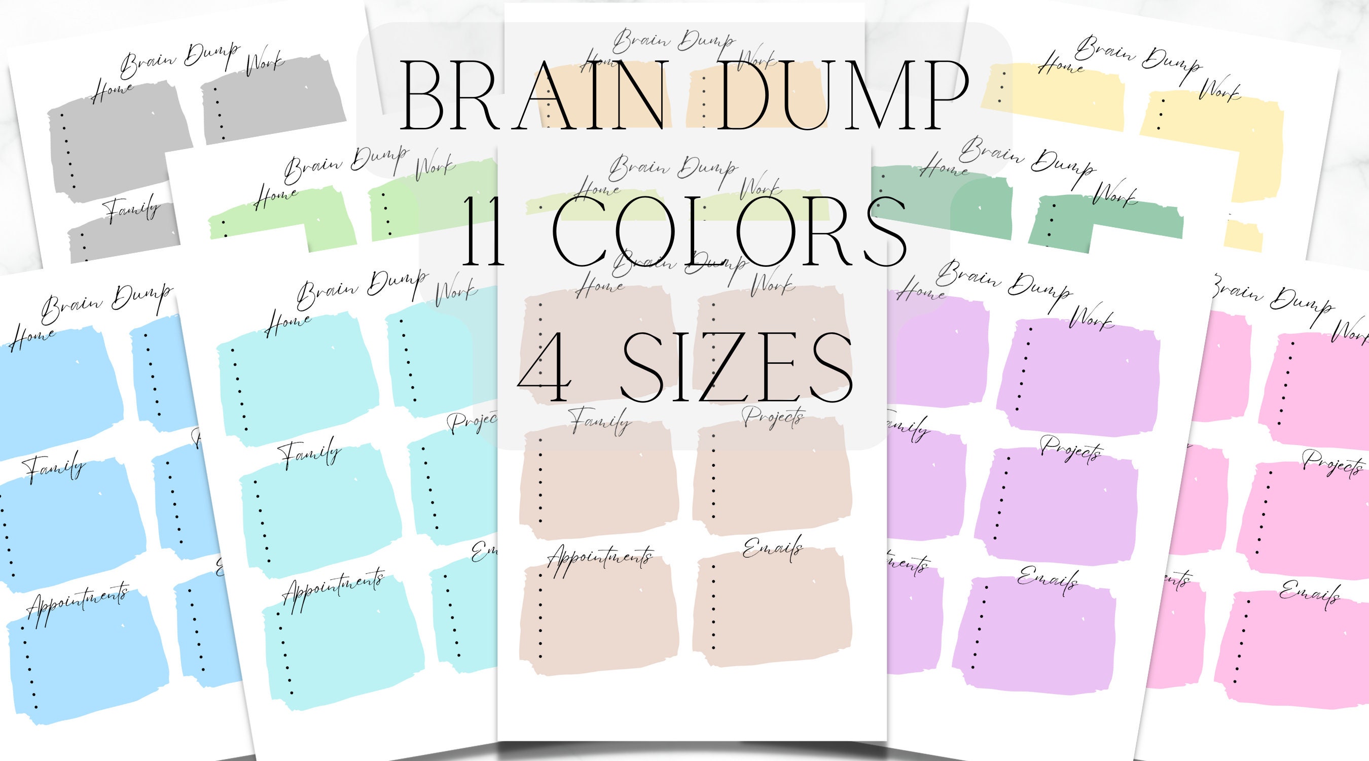 Brain Dump Printable Template Thought Organizer to Do List ADHD Brain ...