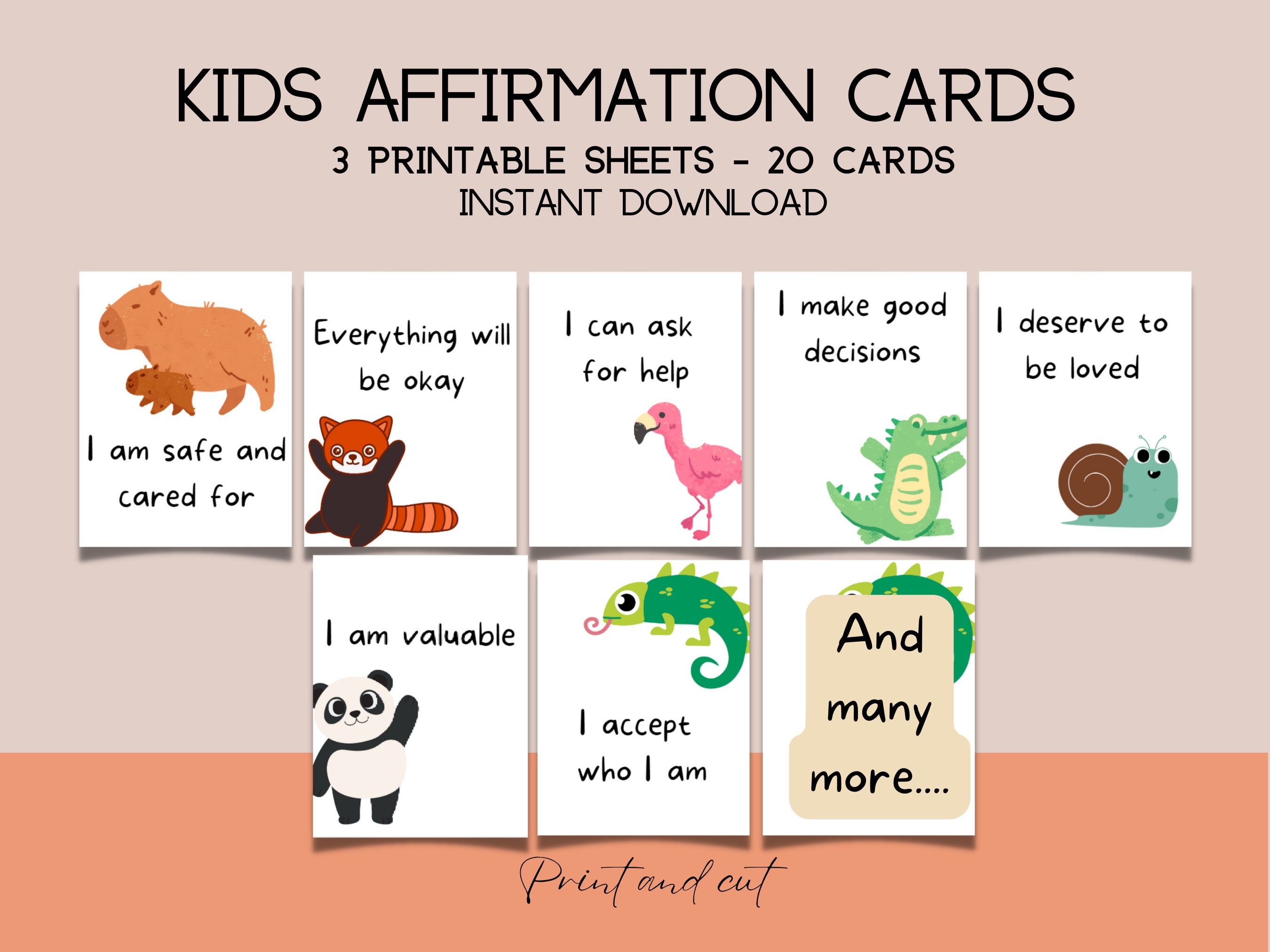 Kids Affirmation Cards Motivational Cards Positive Messages for Kids ...