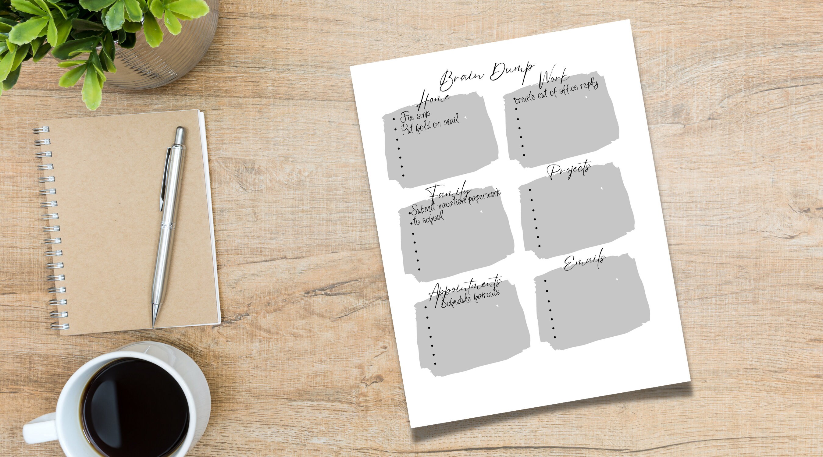 Brain Dump Printable Template Thought Organizer to Do List ADHD Brain ...