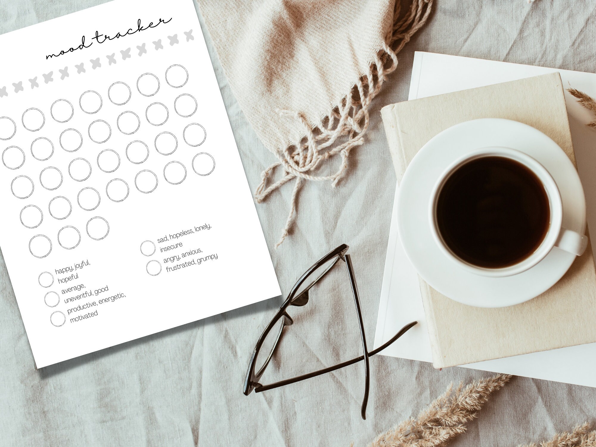 Mood Tracker Printable Monthly Mood Tracker Emotion Log Bullet Journal ...