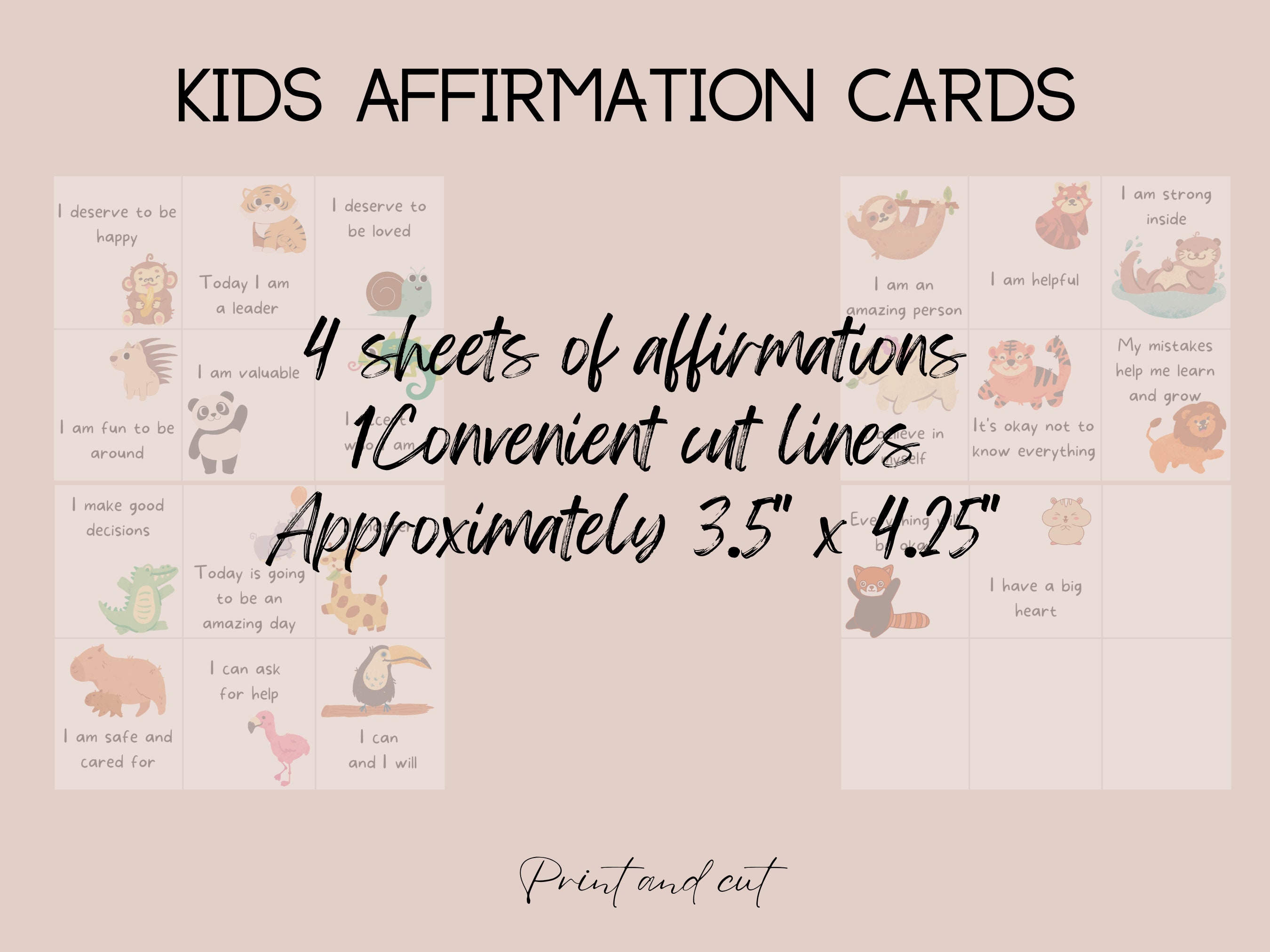 Kids Affirmation Cards Motivational Cards Positive Messages for Kids ...