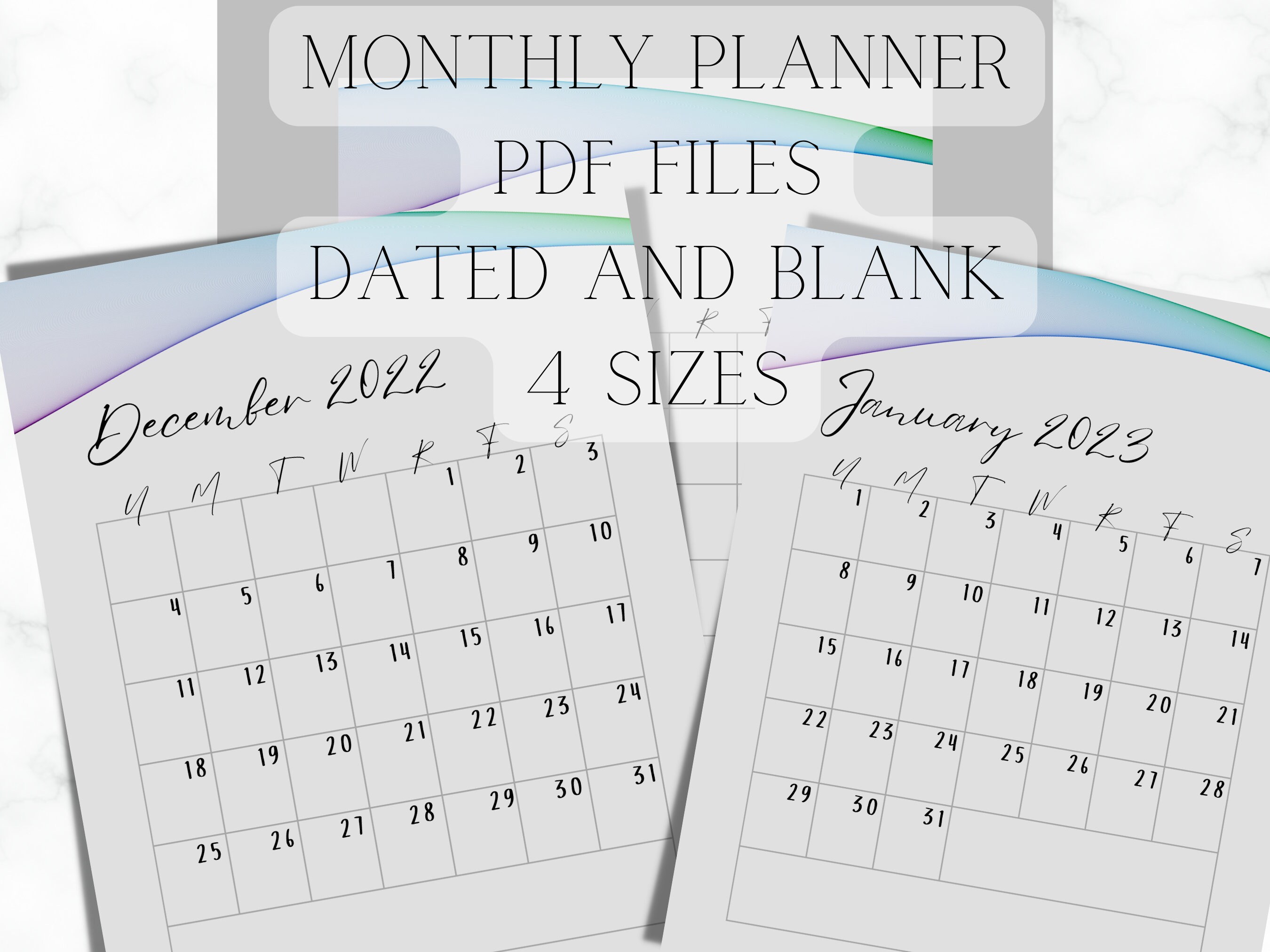 Monthly Planner Printable ADHD Planner Pages Blank Monthly Calendar ...