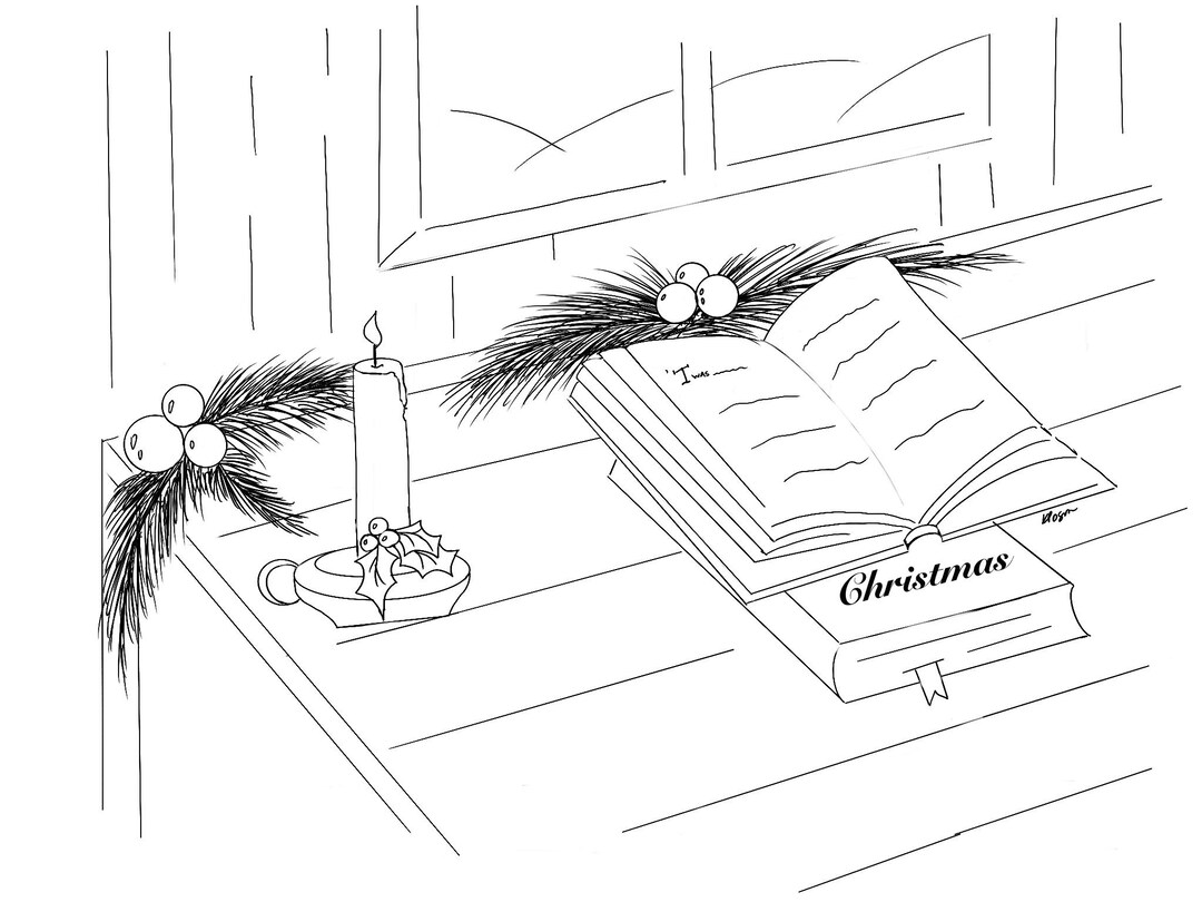 A Christmas Story Drawing Template/outline Digital Download for ...