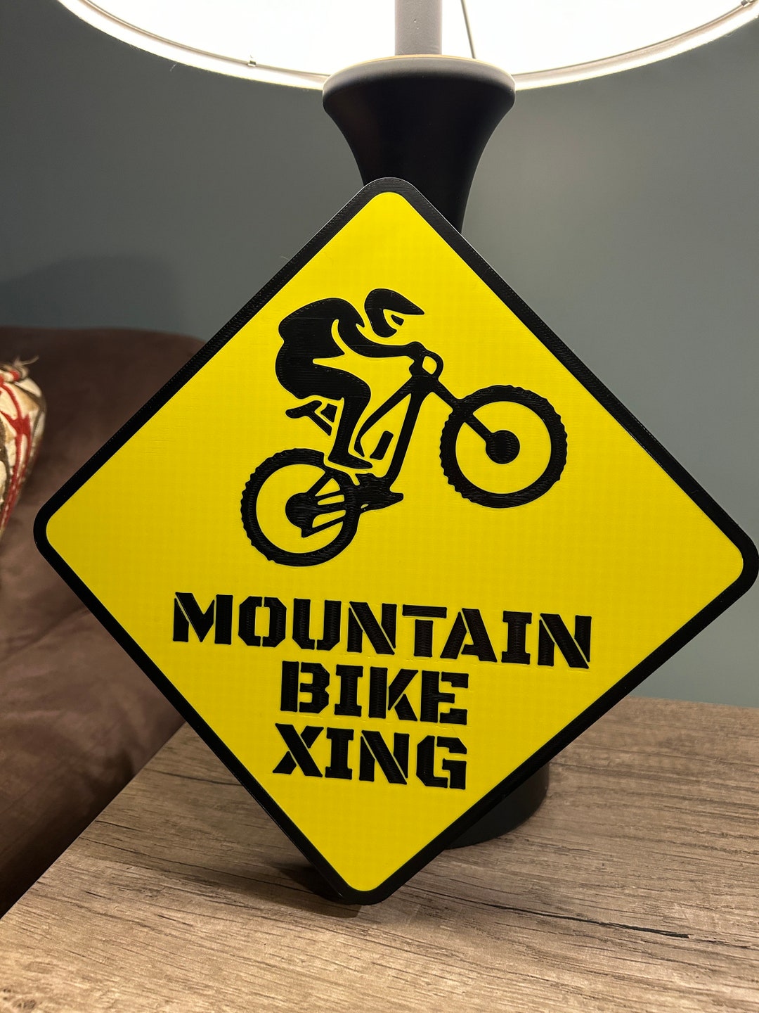 Mountain Bike Crossing Sign 3D Printed Mountain Biker Gift Mountain ...