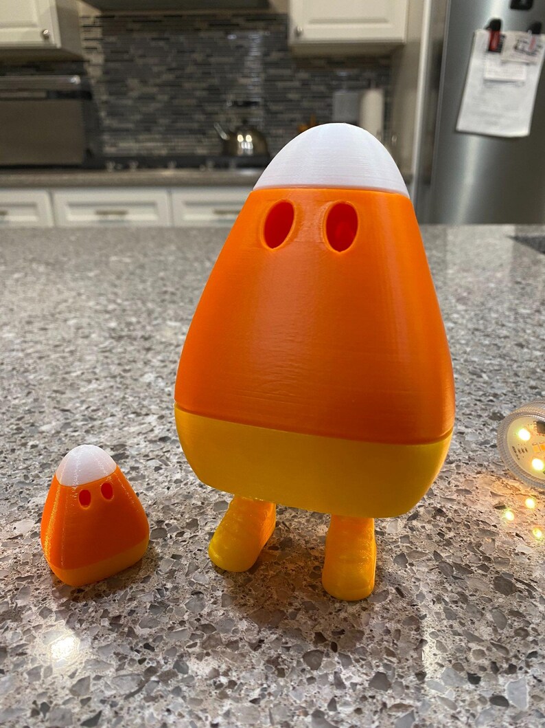 3D Printed Halloween Candy Corn Decoration With Hidden Feet - Etsy