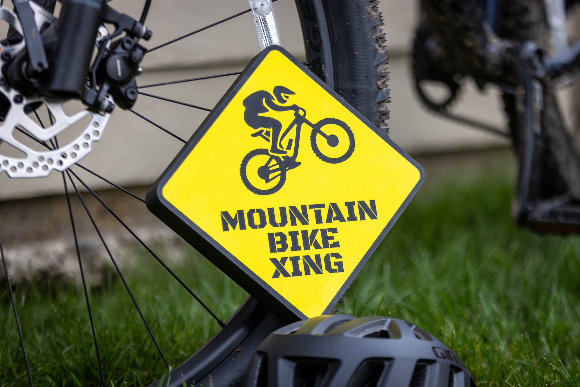 Mountain Bike Crossing Sign 3D Printed Mountain Biker Gift Mountain ...