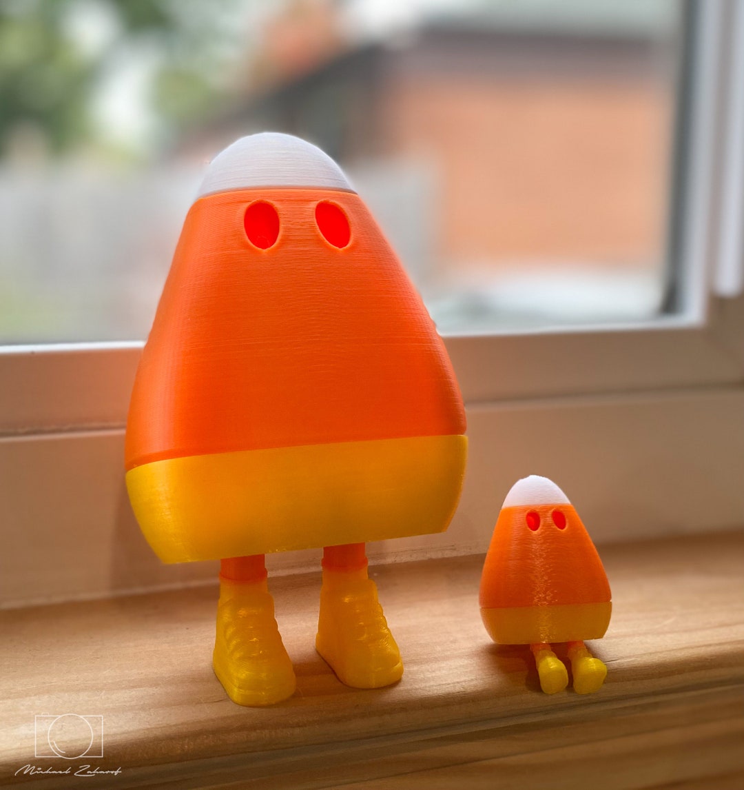 3D Printed Halloween Candy Corn Decoration With Hidden Feet - Etsy