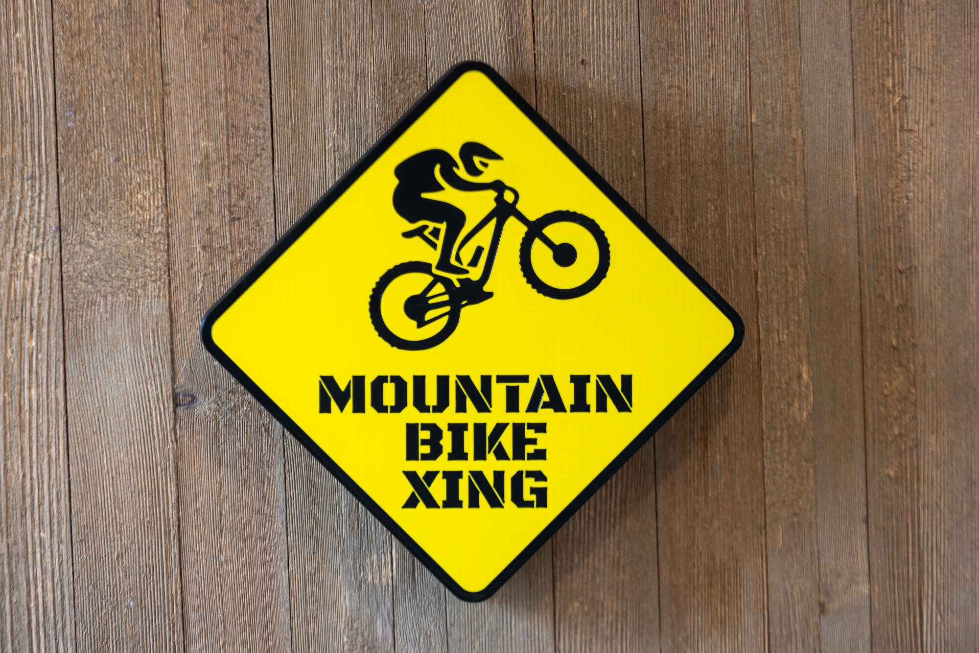 Mountain Bike Crossing Sign 3D Printed Mountain Biker Gift Mountain ...