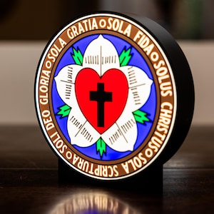 Lutheran Five Solas of the Reformation Light Desk and Wall 3d-printed ...