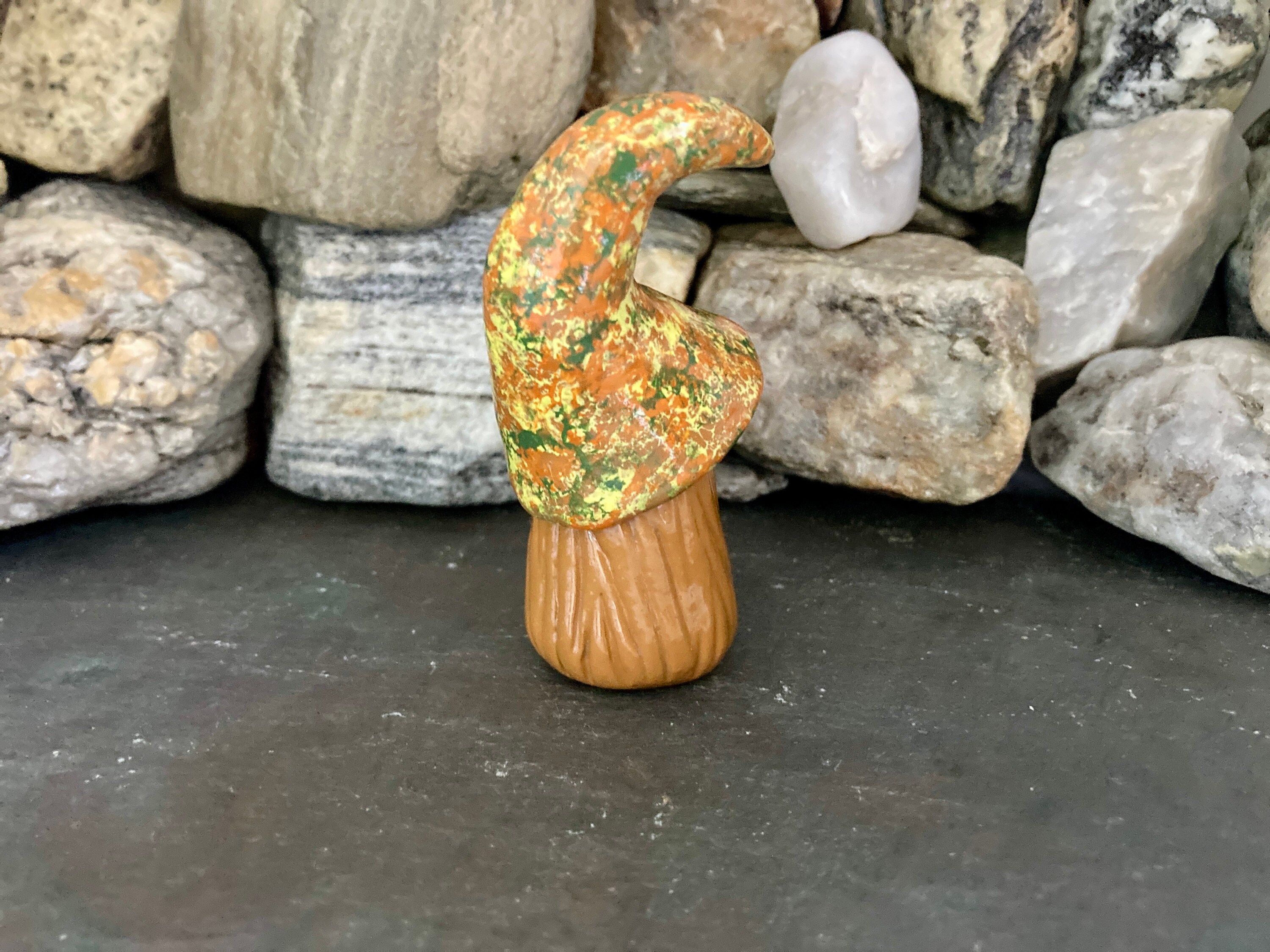 Elf Gnome Gonk, Mini Tomte. Clay Sculpture, Small Handmade Gnomie ...