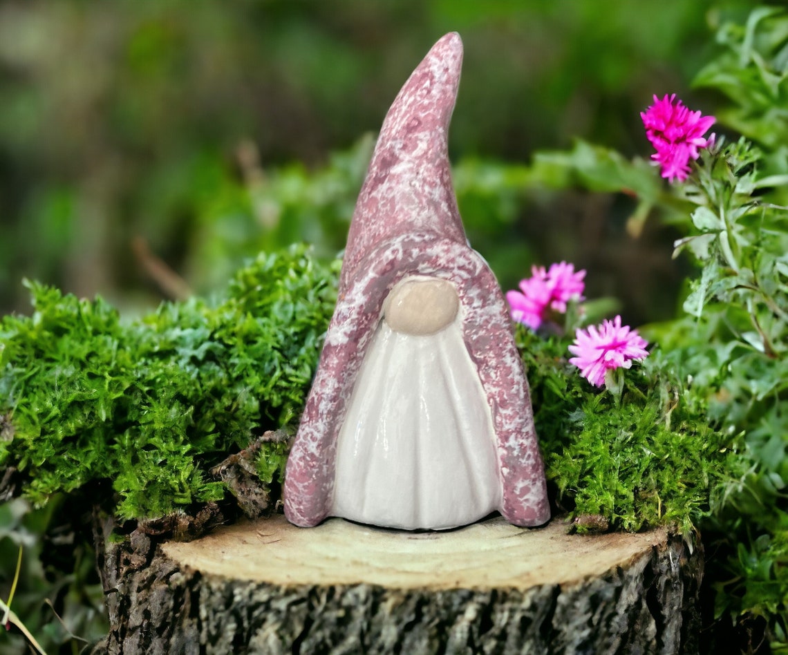 Little Spring Gnome, Handmade Gonk Statue, Air Dry Clay Sculpture ...
