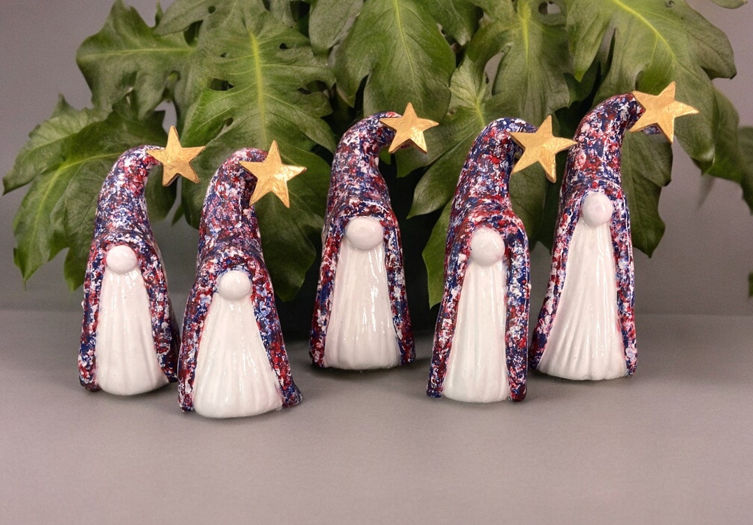 Patriotic Gnome Red White and Blue USA Flag Statue Patriotic Gift Decor ...