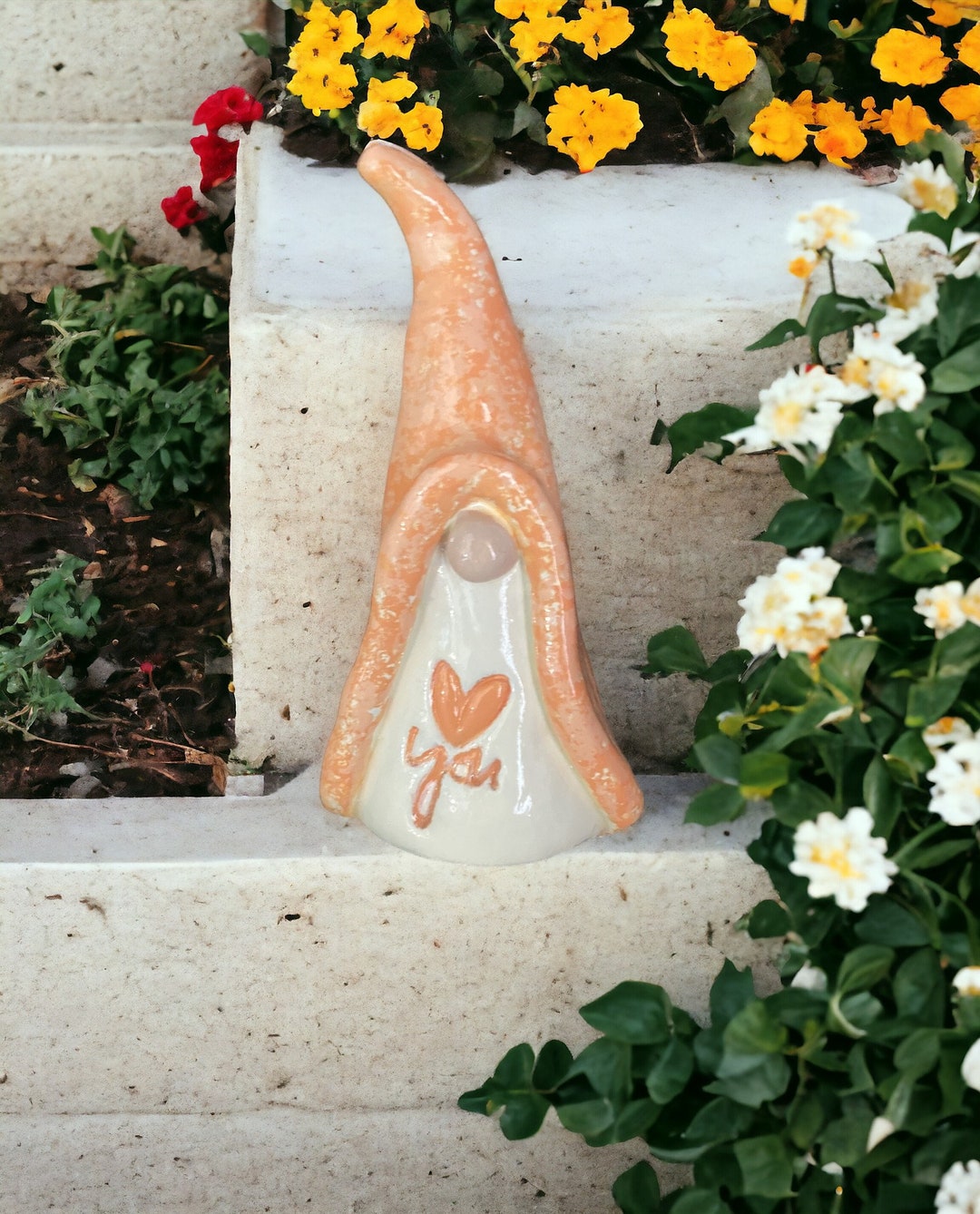 Love You Gnome - Sentiment Gift Caring Tomte Gonk - Handmade Clay ...