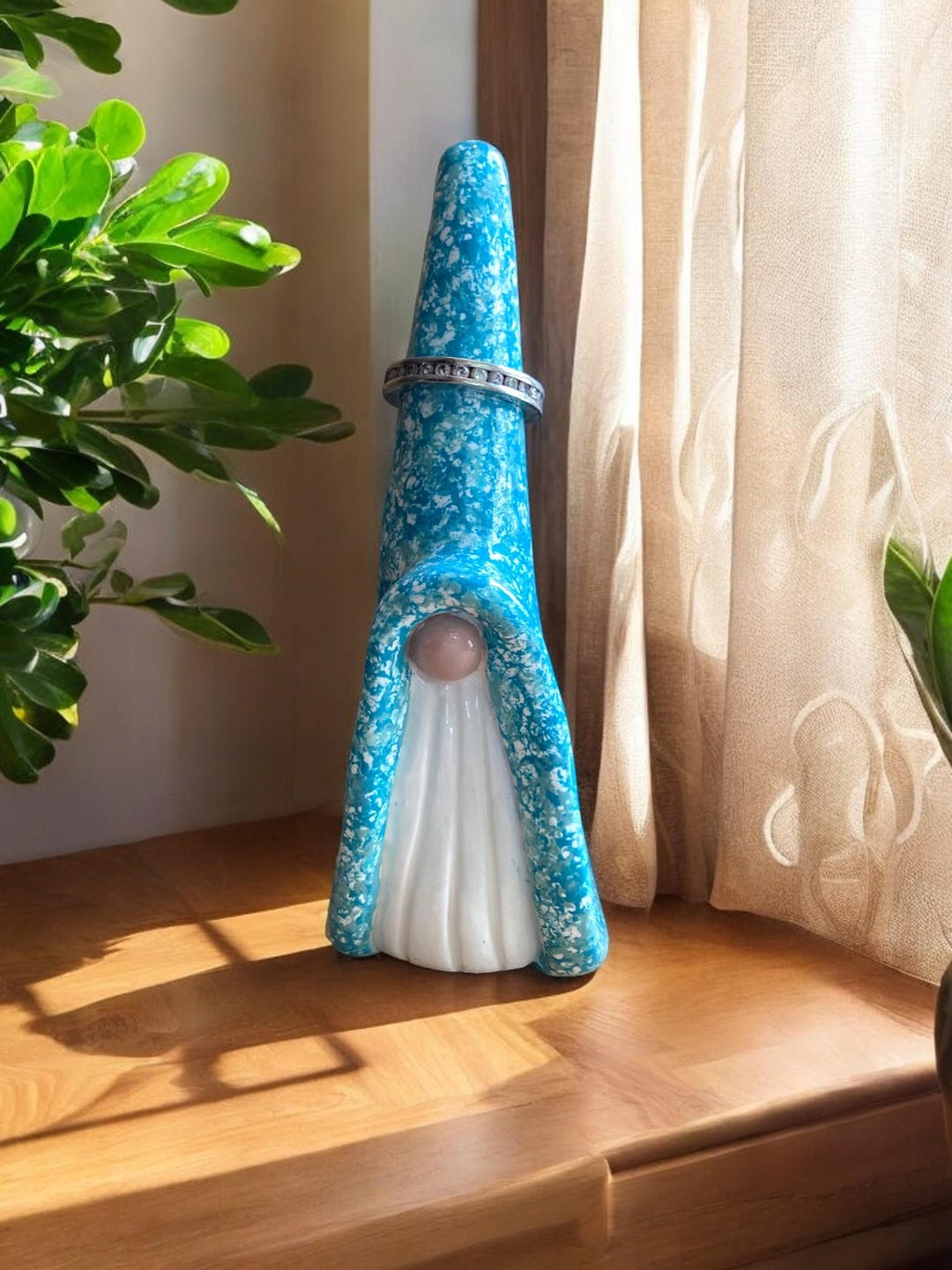 Handmade Gnome Ring Holder - Tree Cone - Jewelry Keeper - Ring Stand ...