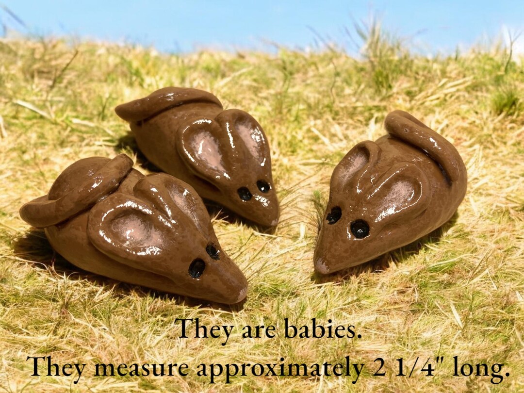Clay Mouse Family Figurines: Handcrafted Miniature Mice Set - Etsy
