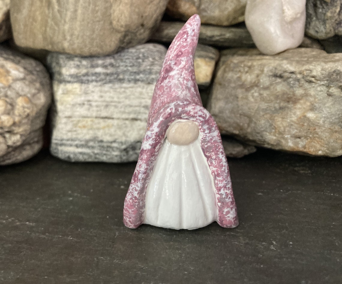 Little Spring Gnome, Handmade Gonk Statue, Air Dry Clay Sculpture ...