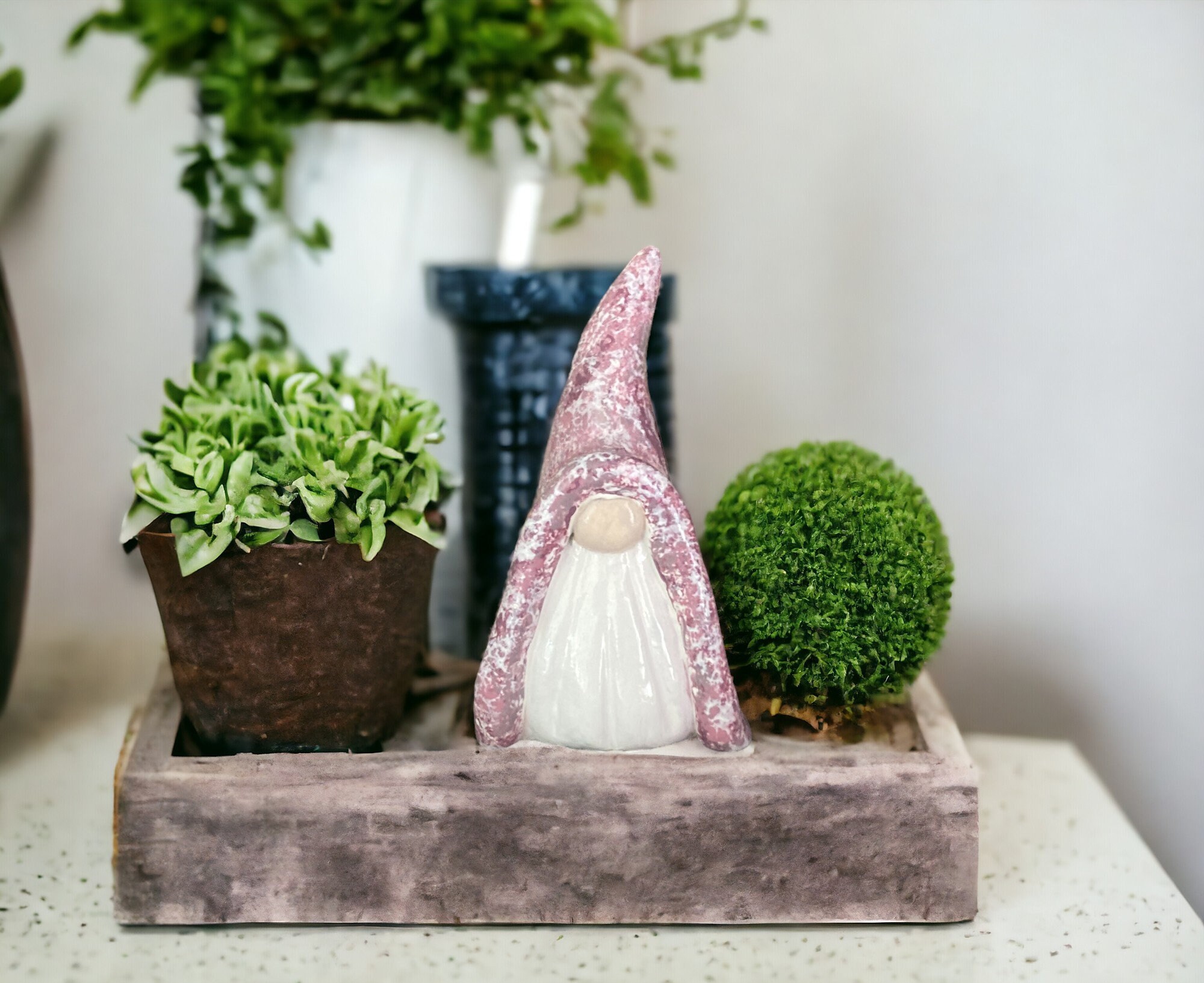 Little Spring Gnome, Handmade Gonk Statue, Air Dry Clay Sculpture ...