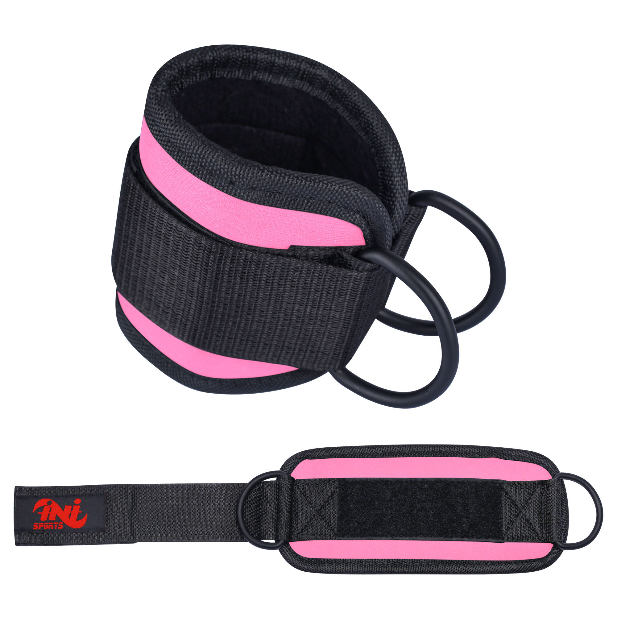 Multi Gym D Ring Ankle Cuff Strap Cable Attachment Weight Lifting Gluts ...