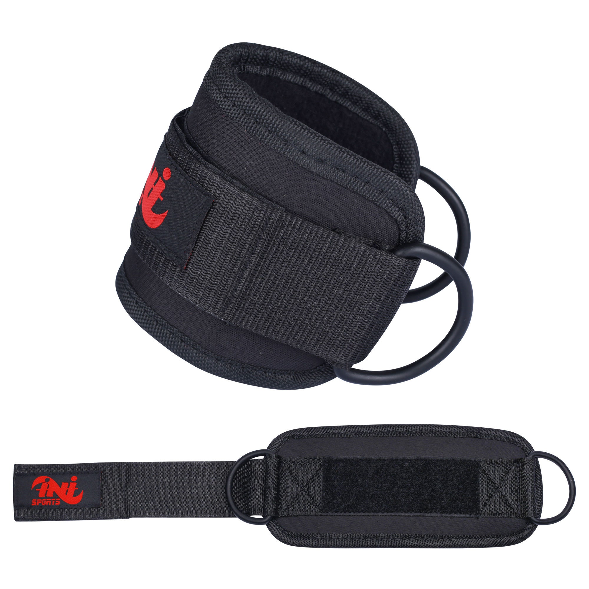 Multi Gym D Ring Ankle Cuff Strap Cable Attachment Weight Lifting Gluts ...
