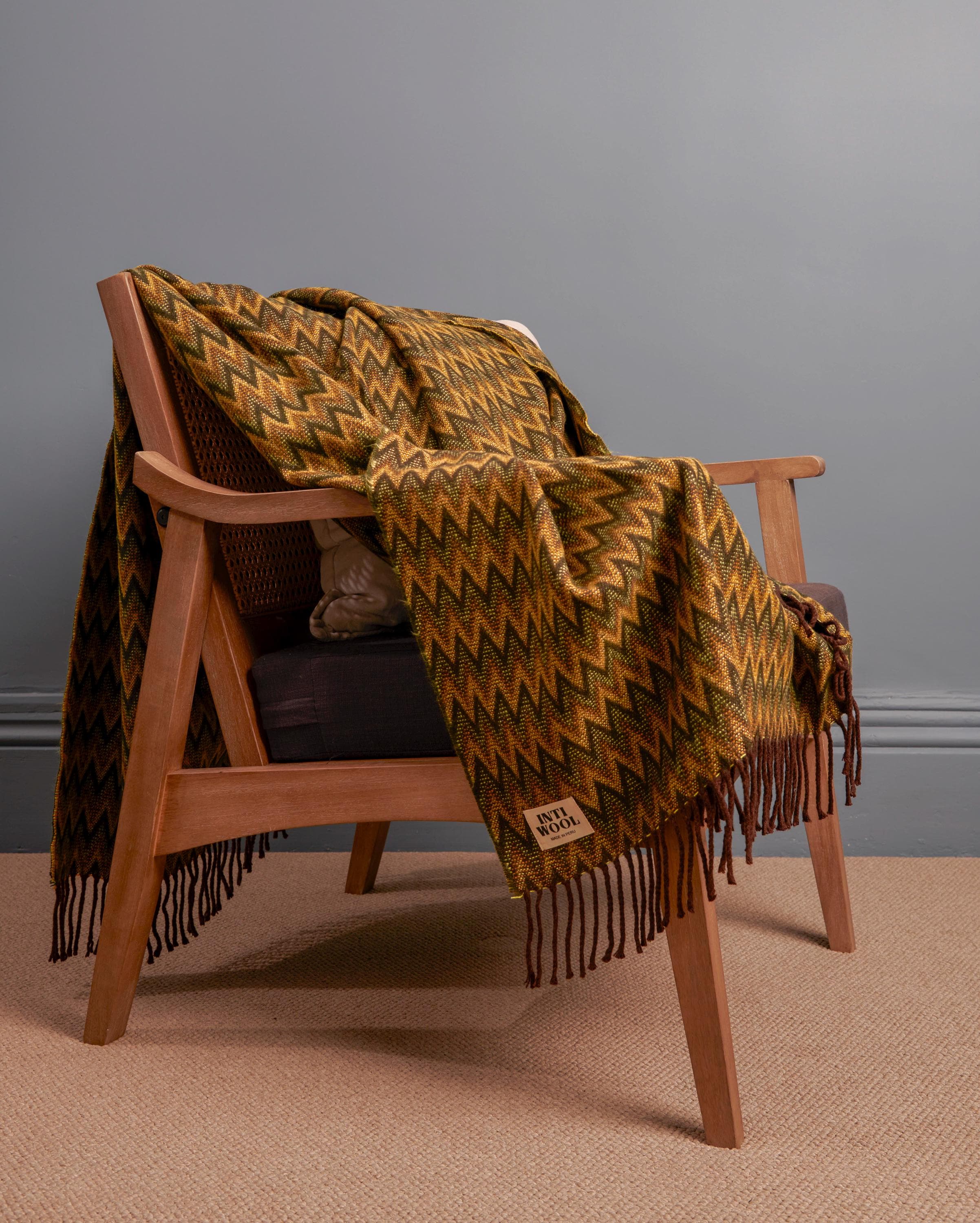 Peruvian Alpaca Zigzag Wool Throw Blanket - Etsy