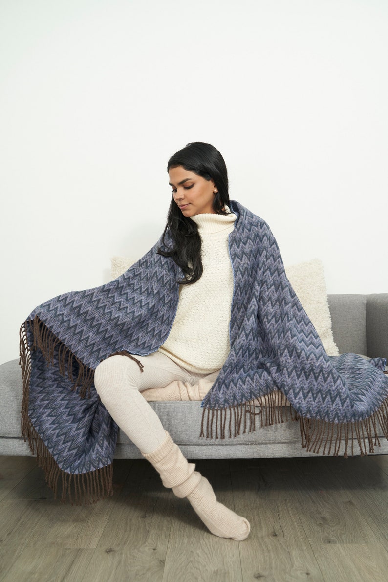 Peruvian Alpaca Zigzag Wool Throw Blanket - Etsy