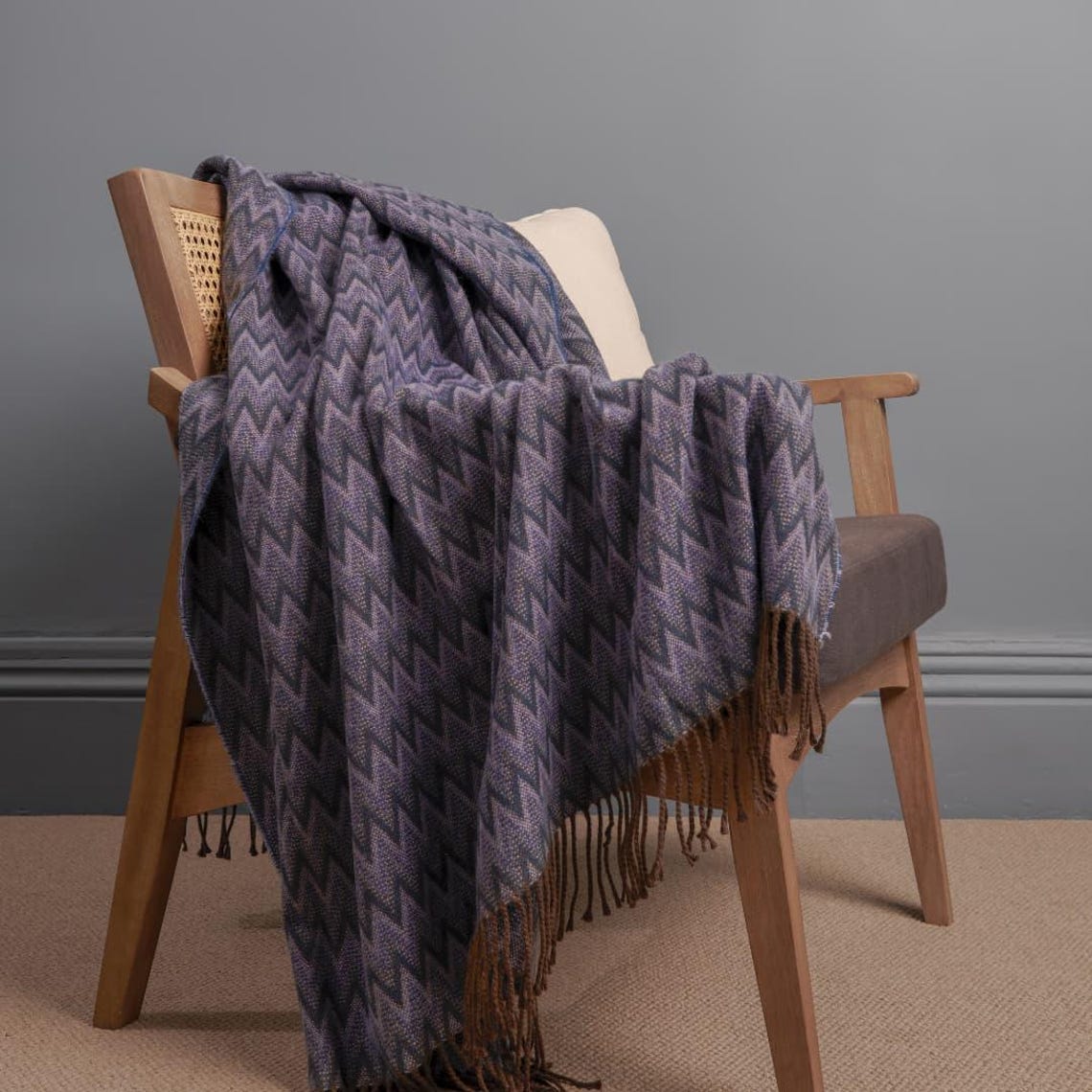 Peruvian Alpaca Zigzag Wool Throw Blanket - Etsy
