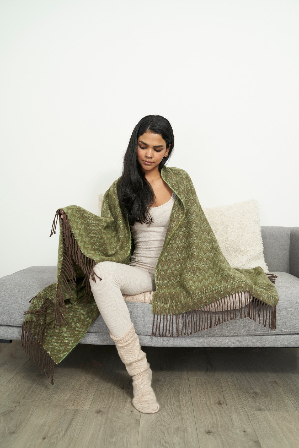 Peruvian Alpaca Zigzag Wool Throw Blanket - Etsy