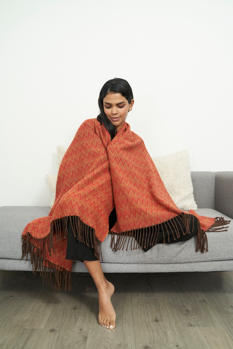 Peruvian Alpaca Zigzag Wool Throw Blanket - Etsy