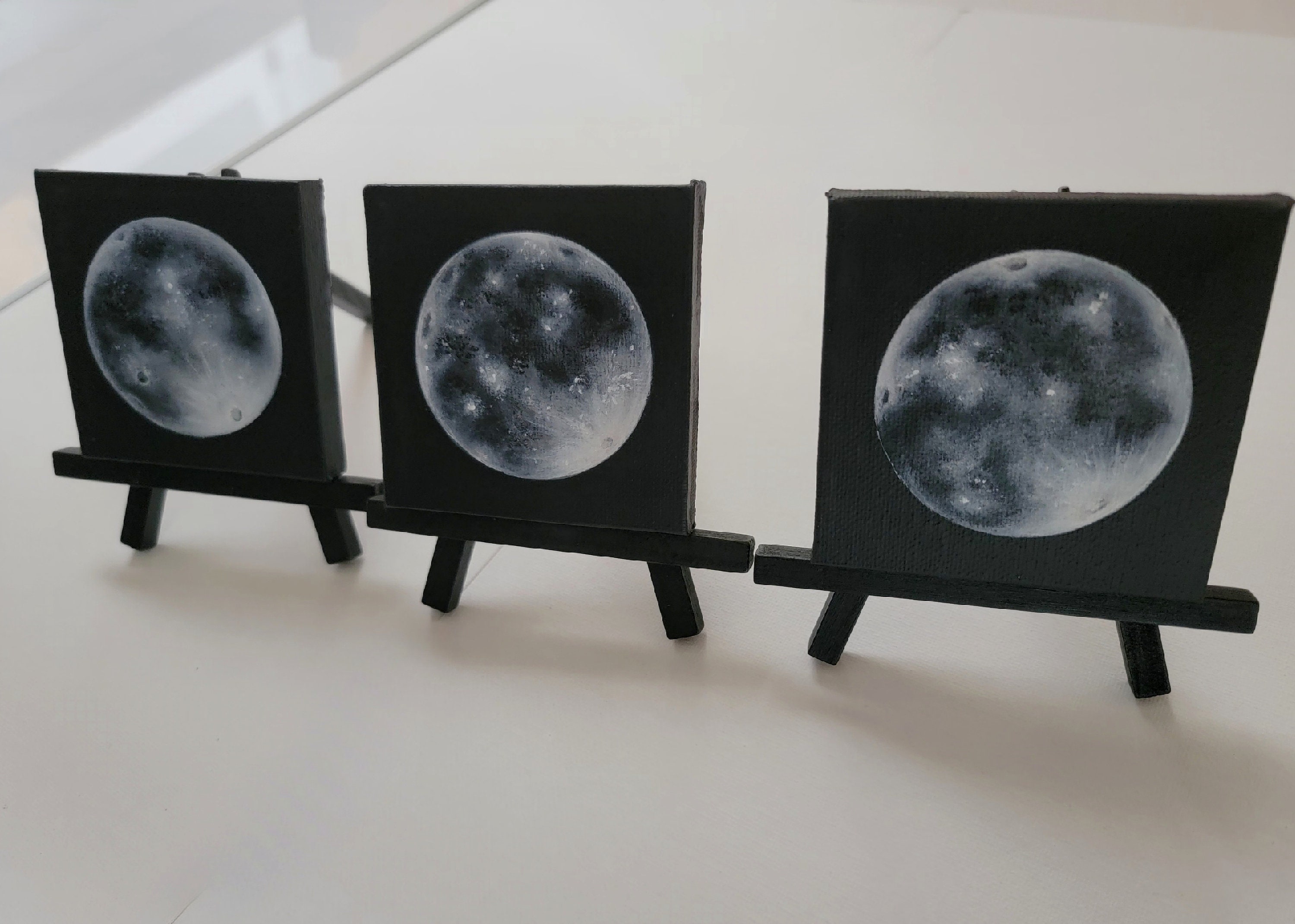 Acrylic Painting, Mini Canvas Painting, Miniature Painting, Moon ...