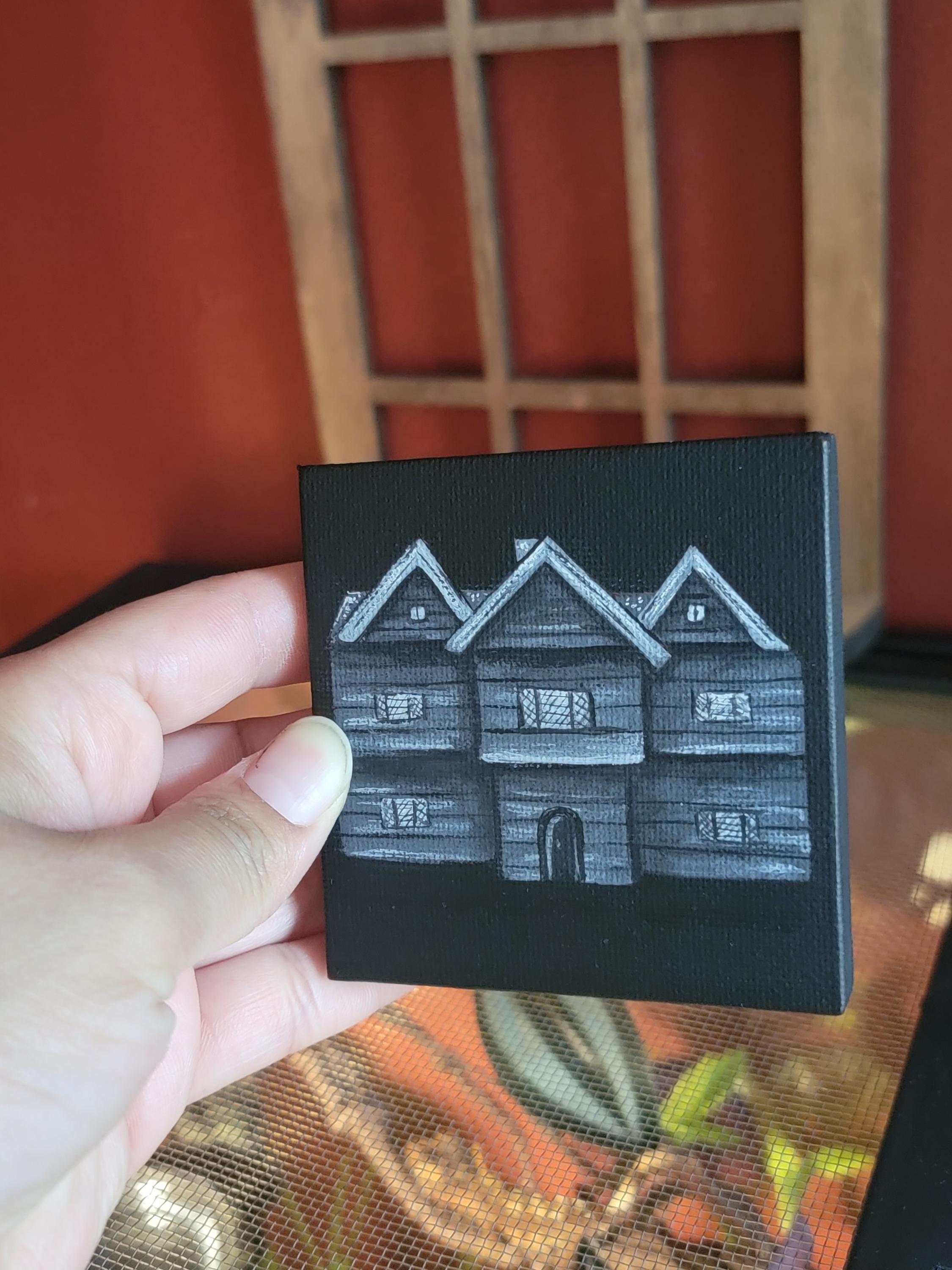 Salem Witch House, Acrylic Painting, Witchy, Miniature Painting, Easel ...