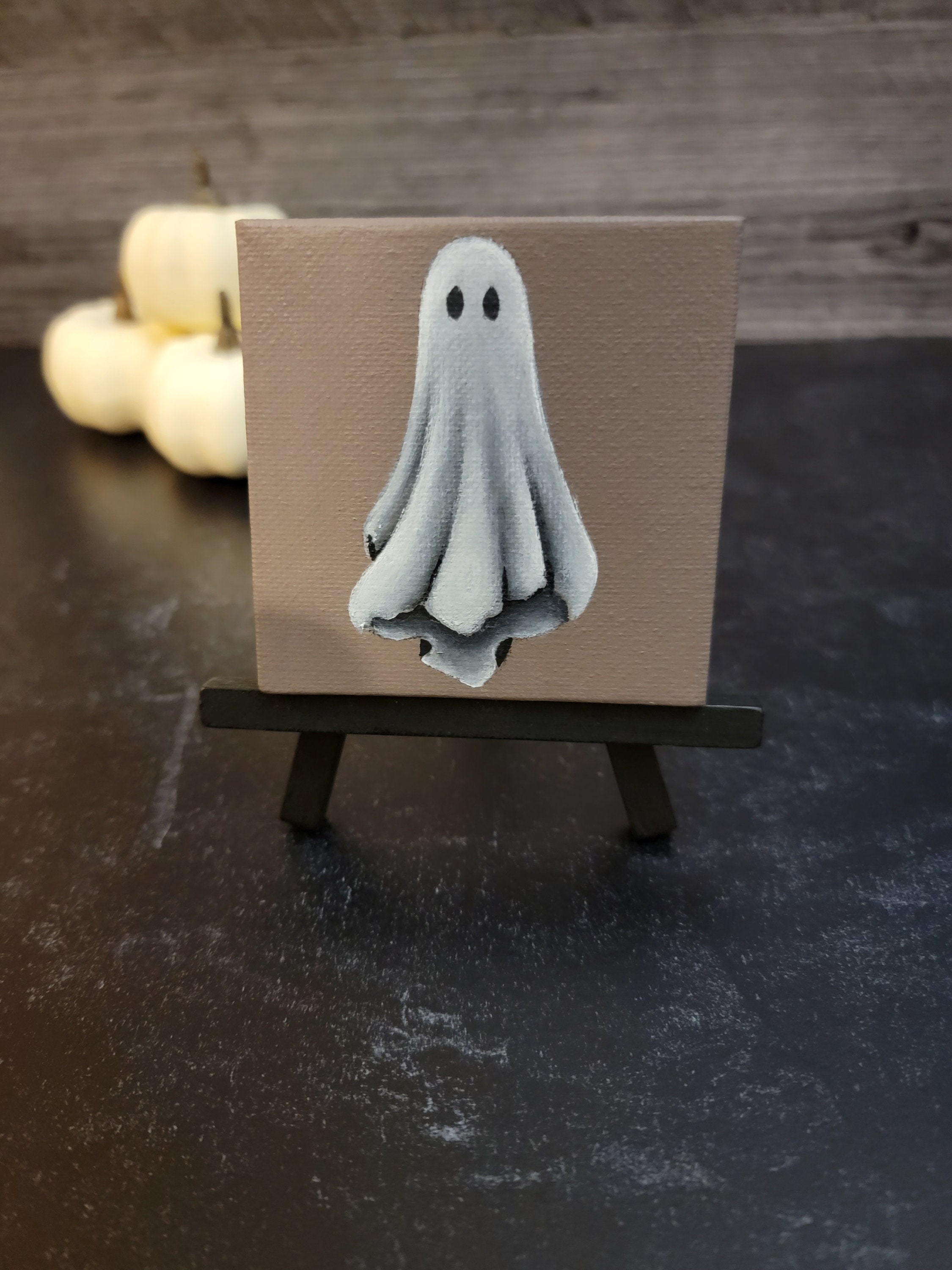 Mini Ghost, Mini Canvas, Miniature Painting, Acrylic Painting, Mini ...