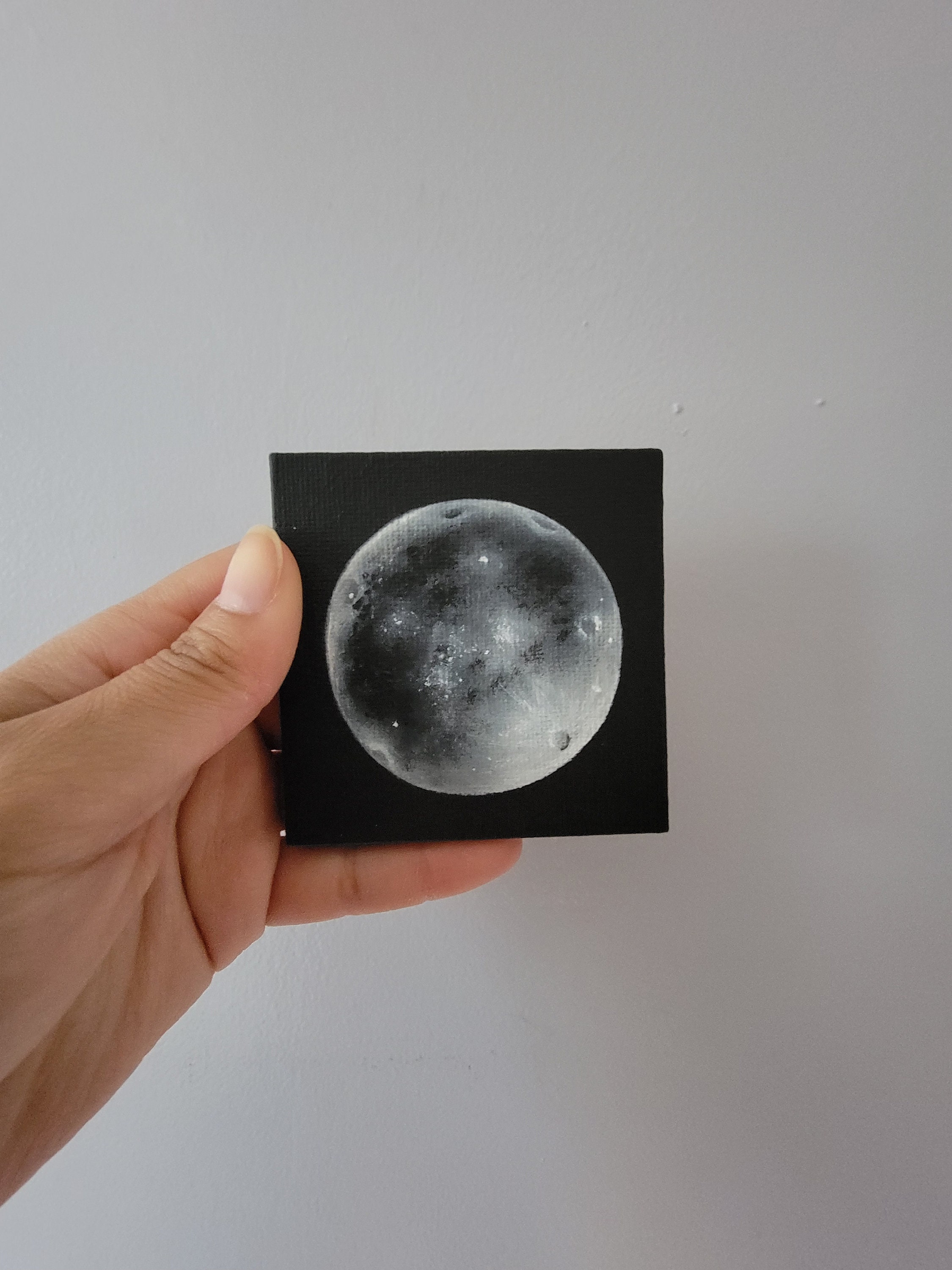 Acrylic Painting, Mini Canvas Painting, Miniature Painting, Moon ...