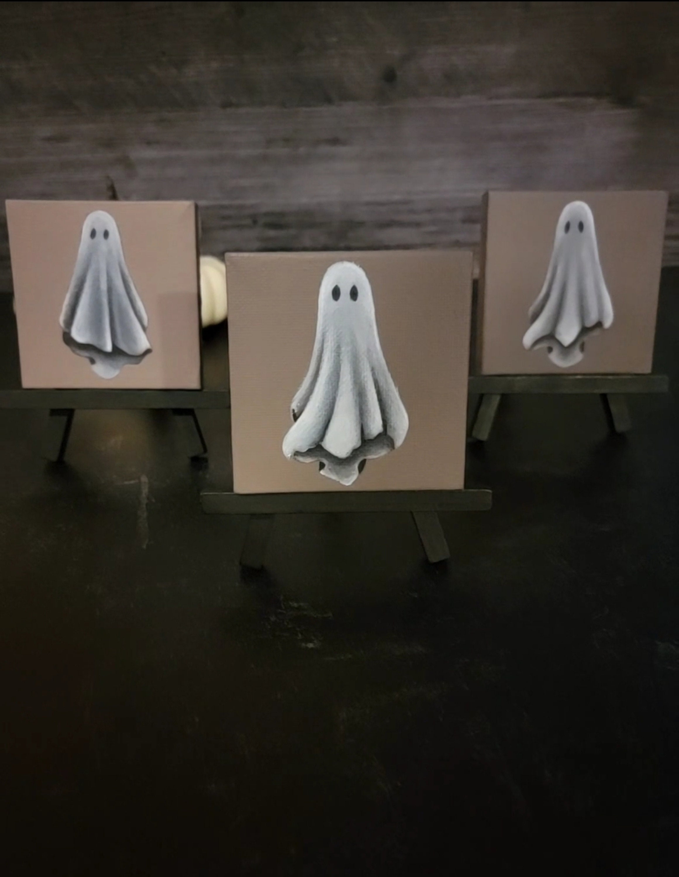 Mini Ghost, Mini Canvas, Miniature Painting, Acrylic Painting, Mini ...