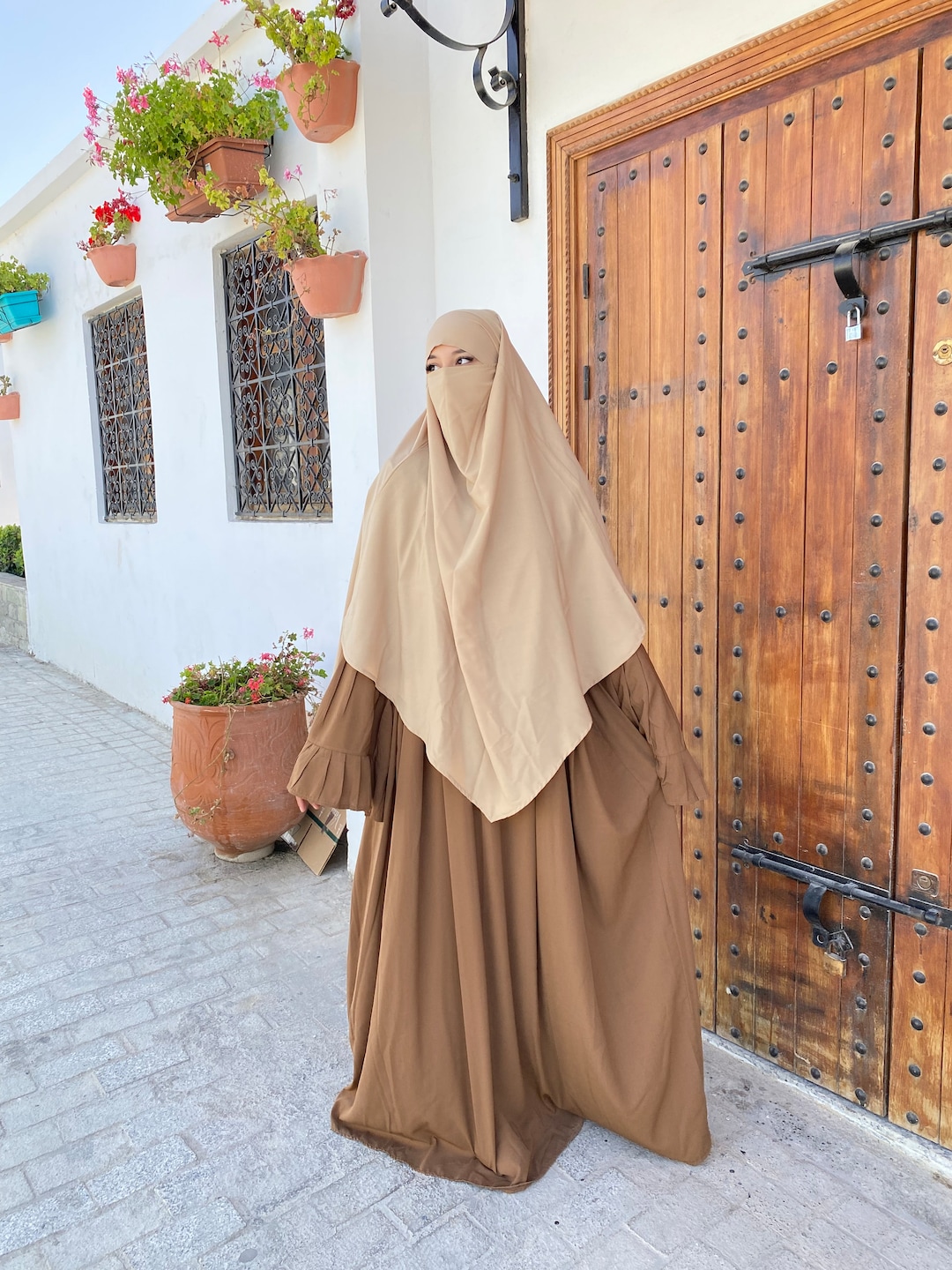Abaya With Khimar Combo Set Brown Niqab Khimar Jilbab Full Abaya Khimar ...