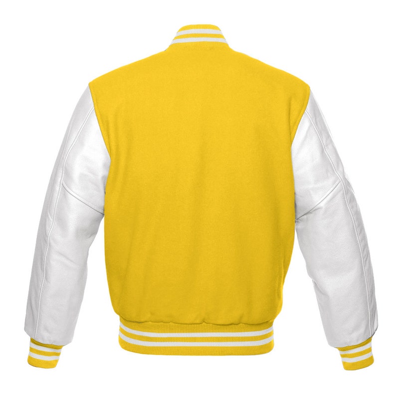 Yellow Varsity Baseball Letterman College Bomber Jacket W/ - Etsy