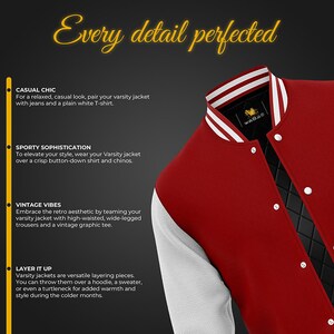 Maroon Varsity Baseball Letterman College Bomber Jacket W/ Real White ...